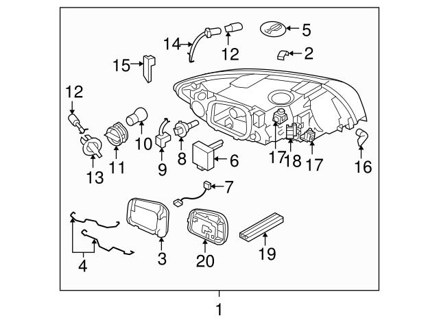 Genuine Volvo 31214757 Headlight Assembly; Right - Volvo