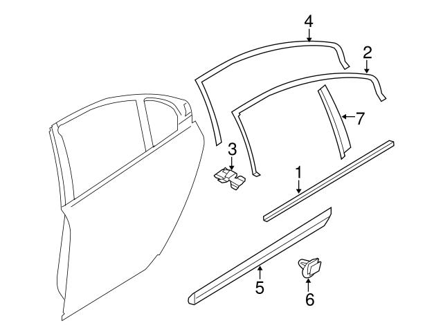 Genuine Volvo 31253094 Door Window Seal; Right - Volvo