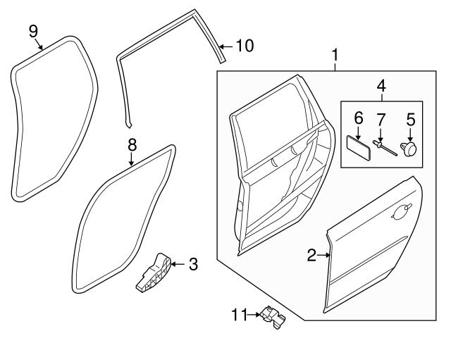 Genuine Volvo 31253173 Door Window Molding Seal; Left - Volvo