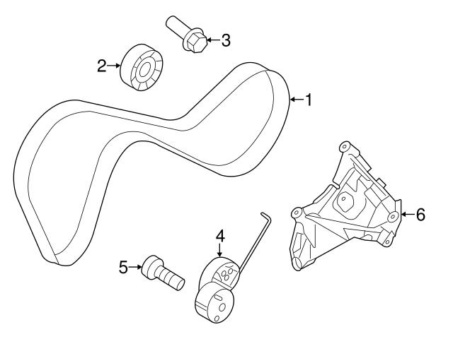 Genuine Volvo 31258131 A/C Drive Belt Idler Pulley Bracket - Volvo