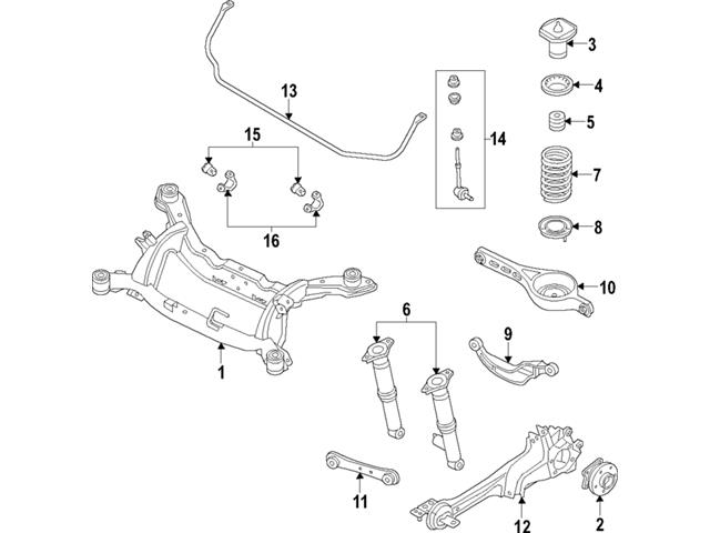 Genuine Volvo 31262439 Suspension Control Arm Stay; Rear Lower Forward ...