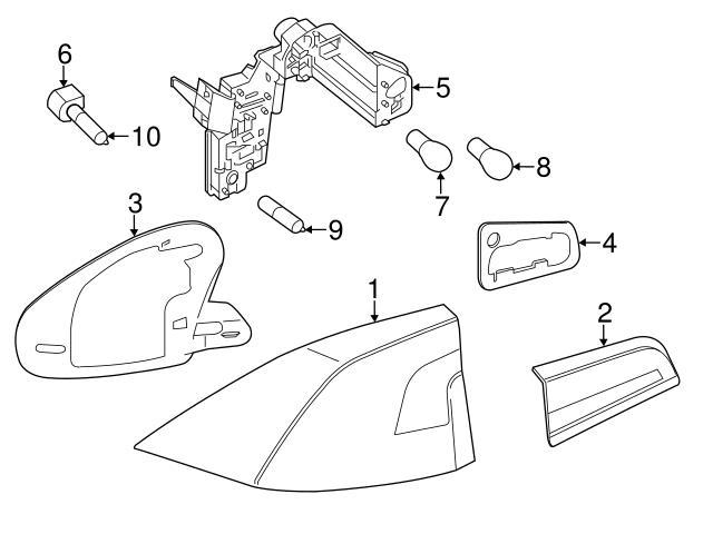 Genuine Volvo 31294261 Tail Lamp Socket; Left - Volvo
