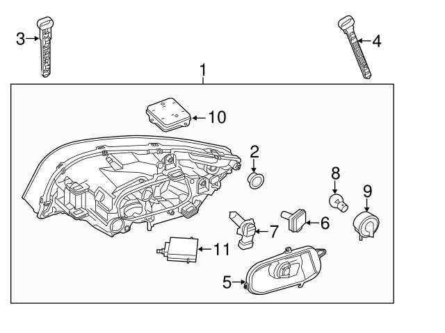 Genuine Volvo 31294522 Headlight Fastener Clip; Left Inner, Right Inner ...