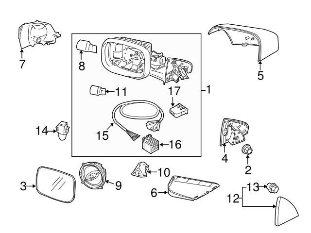 Genuine Volvo 31297438 Door Mirror Housing; Right - Volvo