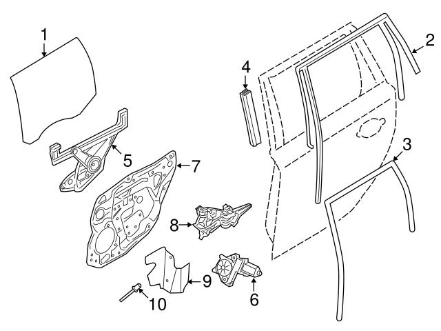 Genuine Volvo 31298548 Quarter Window Glass Run Channel; Left - Volvo