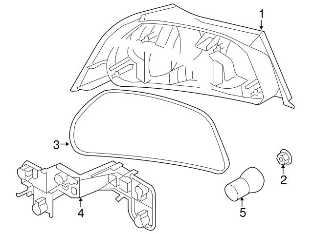 Genuine Volvo 31299414 Tail Light Assembly; Left - Volvo