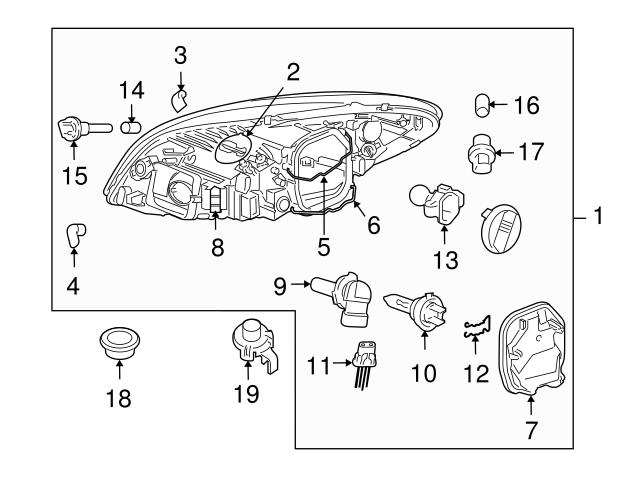 Genuine Volvo 31299759 Headlight Assembly; Right - Volvo
