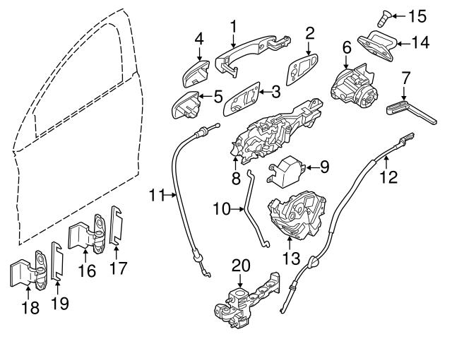 Genuine Volvo 31299892 Door Latch Cable; Left, Right - Volvo