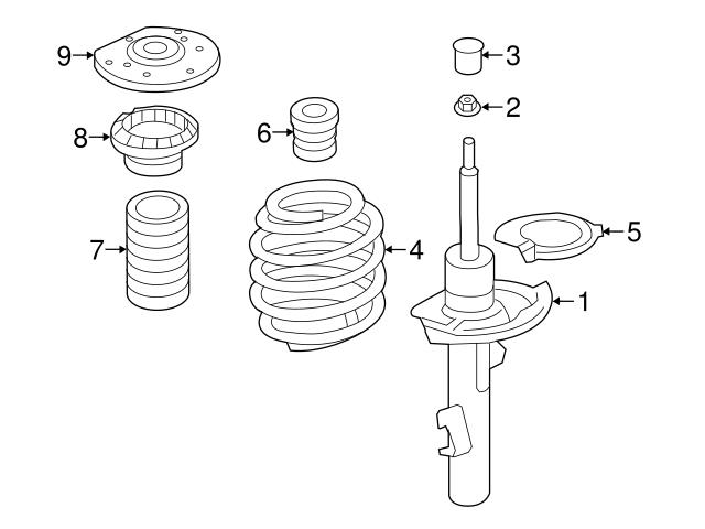 Genuine Volvo 31323215 Strut Bumper; Left, Right - Volvo | 31255536