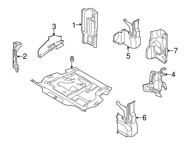 Genuine Volvo 31323243 Radiator Support Air Deflector; Right Lower - Volvo
