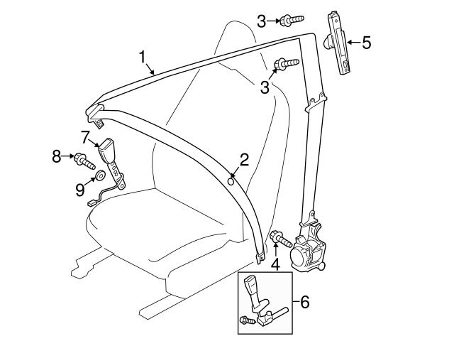 Genuine Volvo 31332261 Seat Belt Height Adjuster; Left, Right, Center ...