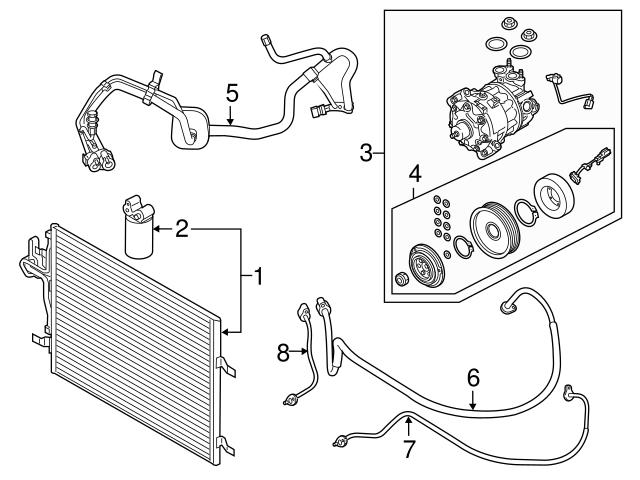 Genuine Volvo 31332531 A/C Refrigerant Suction Hose - Volvo