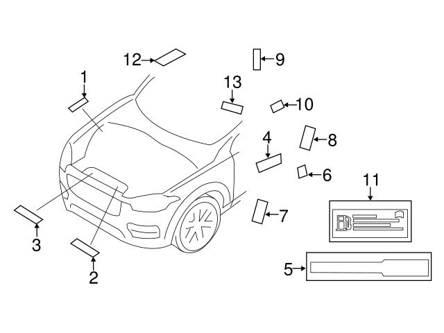 Genuine Volvo 31333045 Engine Decal - Volvo | 30760378