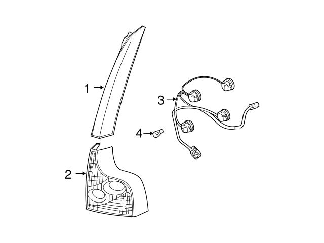 Genuine Volvo 31335506 Tail Light Assembly; Left Lower - Volvo
