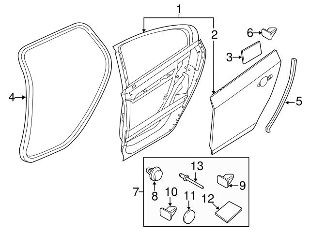 Genuine Volvo 31335807 Door Seal; Left, Right - Volvo | 31218937