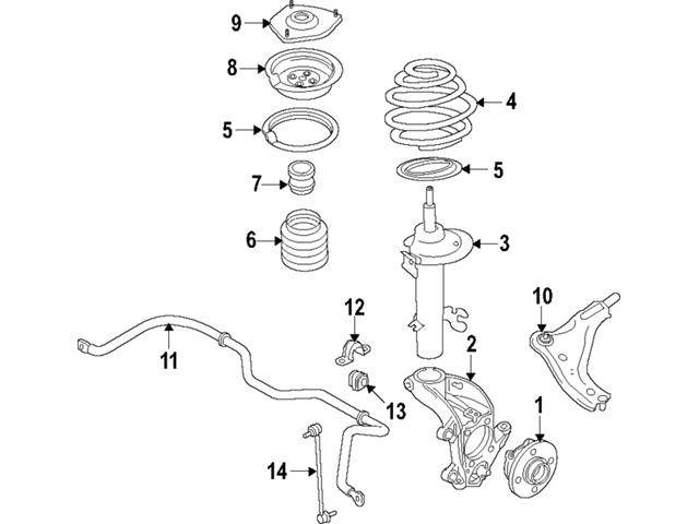 Genuine Volvo 31340350 Strut Assembly; Front Right - Volvo | 31290312