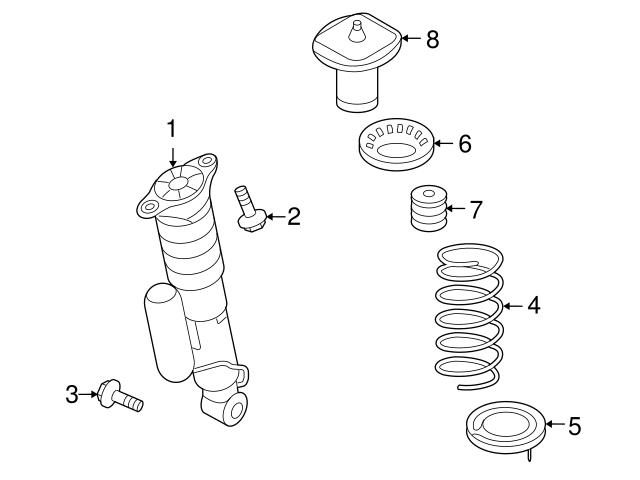 Genuine Volvo 31340540 Shock Absorber; Left, Right, Rear - Volvo ...