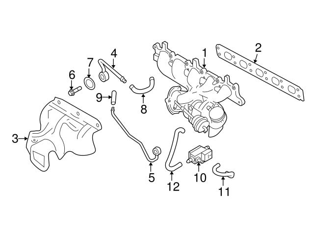 Genuine Volvo 31342517 Turbocharger Coolant Line; Lower - Volvo