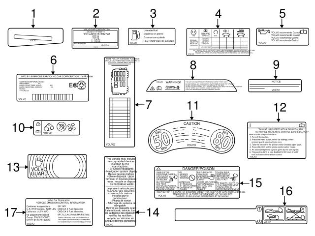 Genuine Volvo 31349804 Engine Decal - Volvo | 31333260