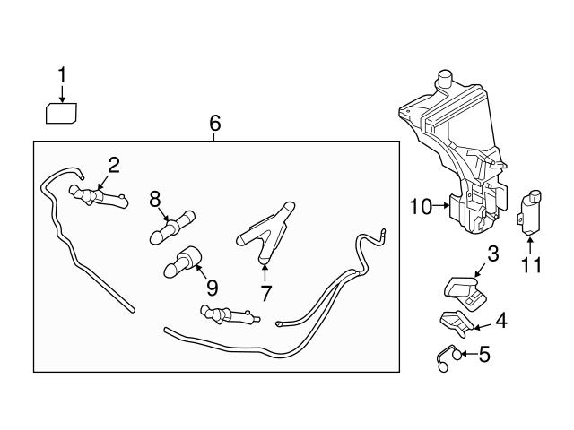 Genuine Volvo 31352294 Windshield Washer Hose Connector; Front - Volvo