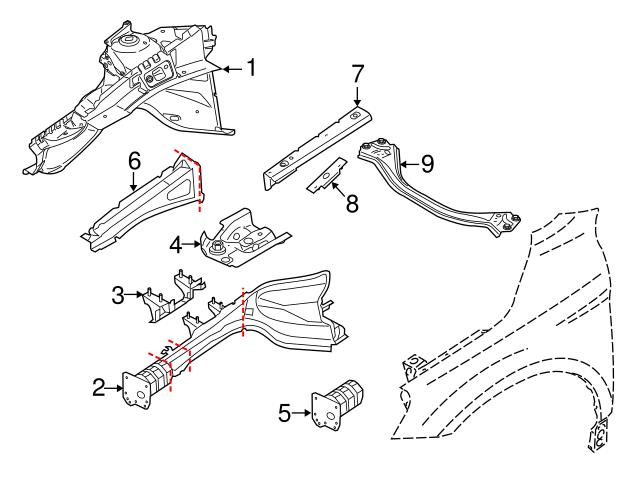 Genuine Volvo 31353136 Bumper Impact Bar Bracket; Right - Volvo | 31333012