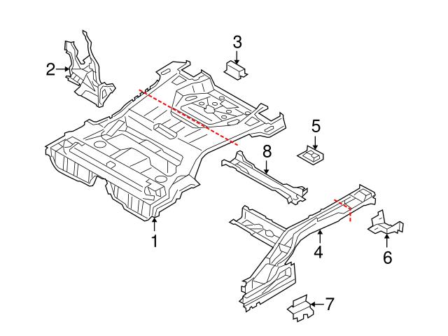 Genuine Volvo 31353175 Frame Side Member Reinforcement; Right - Volvo ...