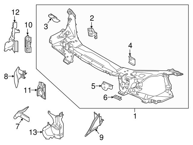 Genuine Volvo 31353295 Radiator Support Air Deflector; Front Left ...