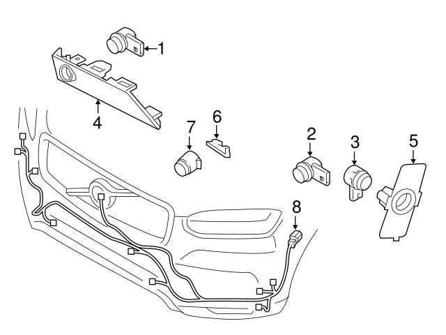 Genuine Volvo 31353380 Parking Aid Sensor Bracket; Right - Volvo