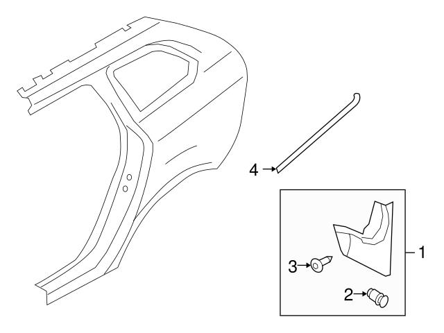 Genuine Volvo 31358491 Quarter Panel Molding; Right - Volvo | 31298067