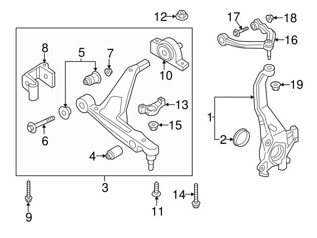 Genuine Volvo 31360708 Control Arm Bracket; Left, Right, Inner - Volvo