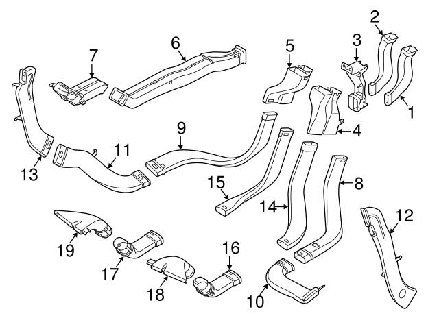 Genuine Volvo 31363978 Instrument Panel Air Duct Bracket; Rear - Volvo