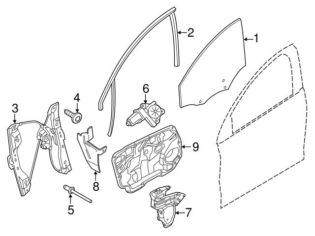 Genuine Volvo 31365415 Quarter Window Glass Run Channel; Right - Volvo