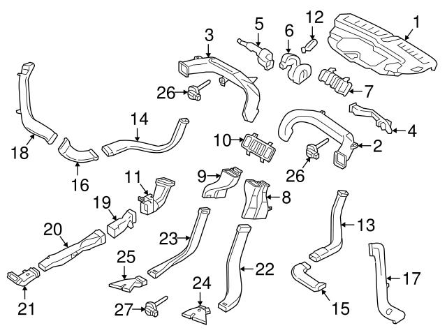 Genuine Volvo 31366576 Instrument Panel Air Duct Bracket; Rear - Volvo
