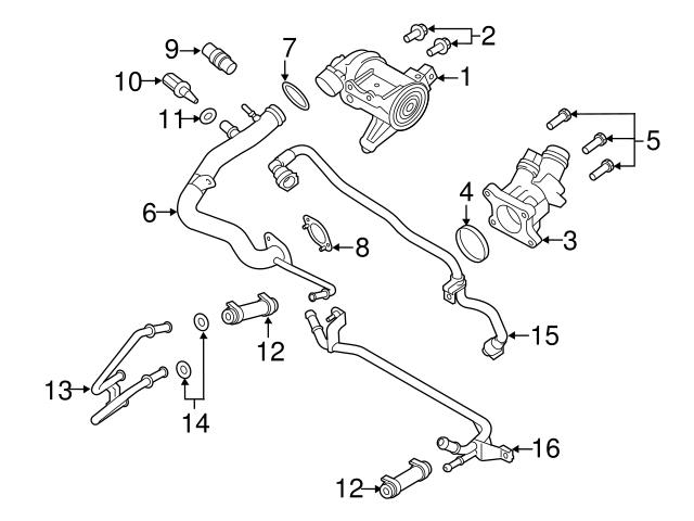 Genuine Volvo 31368824 Engine Water Pump Outlet Pipe - Volvo