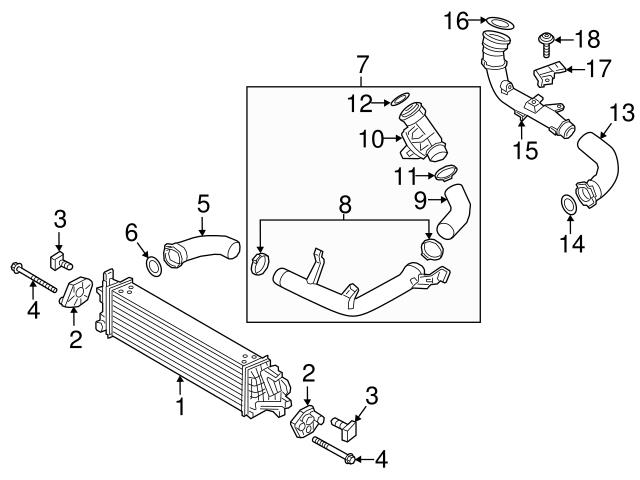 Genuine Volvo 31370128 Turbocharger Intercooler Pipe; Upper - Volvo