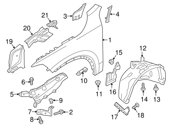 Genuine Volvo 31371011 Fender Bracket; Right - Volvo