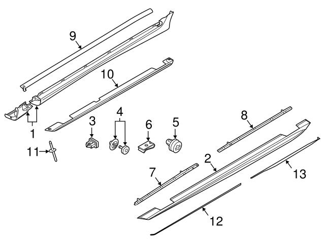 Genuine Volvo 31373403 Door Trim Sill Plate Insert; Rear Right - Volvo
