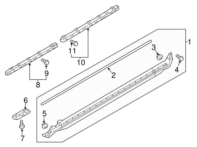 Genuine Volvo 31378134 Rocker Panel Molding Bracket; Left, Center Left ...