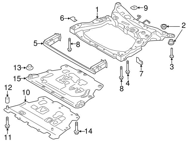 Genuine Volvo 31387240 Engine Cradle Brace; Front - Volvo