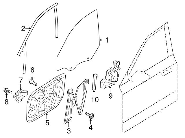 Genuine Volvo 31391494 Window Regulator; Front Left - Volvo