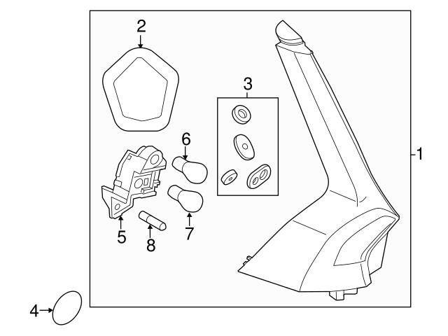 Genuine Volvo 31395929 Tail Light Assembly; Right - Volvo