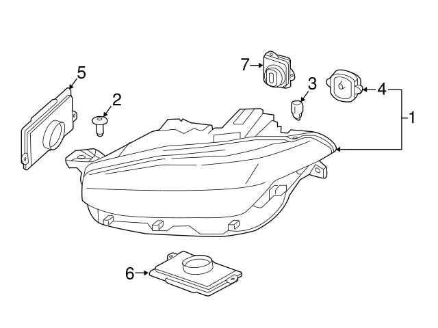 Genuine Volvo 31395940 Headlight Assembly; Left - Volvo