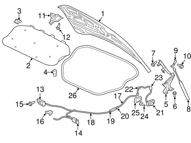 Genuine Volvo 31402737 Hood Seal; Front - Volvo