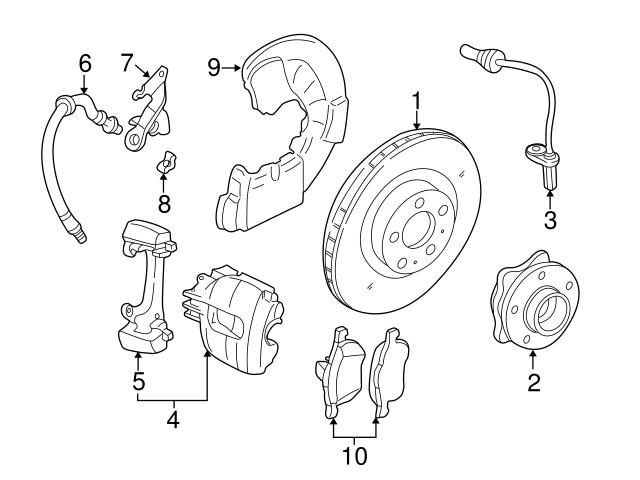 Genuine Volvo 31406300 Wheel Bearing and Hub Assembly; Left Front ...