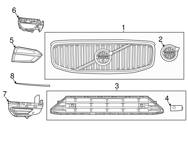 Genuine Volvo 31407982 Grille Molding; Right - Volvo