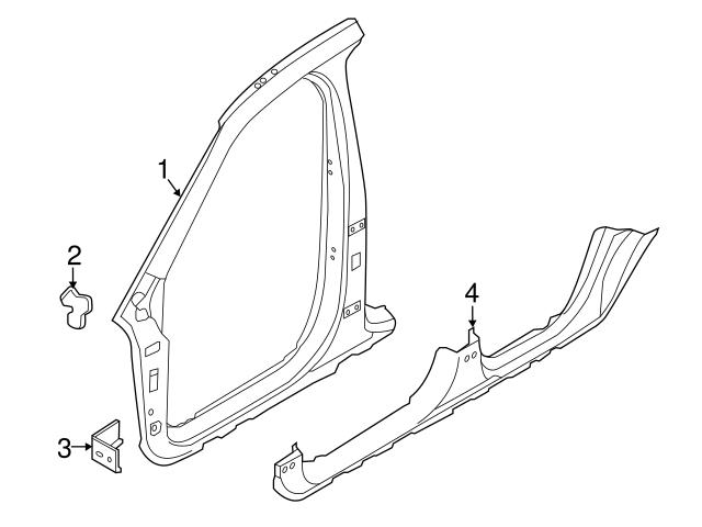 Genuine Volvo 31416324 Uniside Bracket; Left Lower, Right Lower, Lower ...