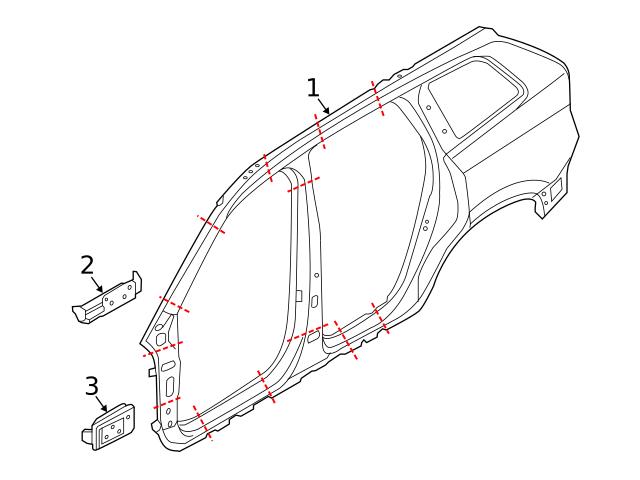 Genuine Volvo 31416325 Uniside Bracket; Left, Left Upper - Volvo