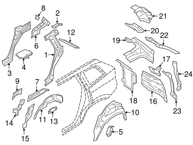 Genuine Volvo 31416418 Quarter Panel Filler Panel; Rear Left - Volvo