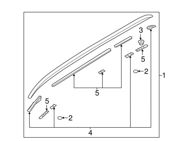 Genuine Volvo 31416883 Roof Molding Seal; Right Front, Right Rear - Volvo