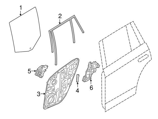 Genuine Volvo 31416997 Window Regulator; Rear Left - Volvo